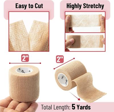 China Self Adhesive Bandage Wrap, 6 Pack, Skin Colored, 2“ x 5 Yards, Cohesive Bandages, Medical Wrap, Elastic Bandage Wrap for sale