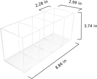 China Acryl penhouder 4 compartimenten,Clear penhouder organisator make-up borstelhouder voor kantoor bureauaccessoires,cosmetische Te koop