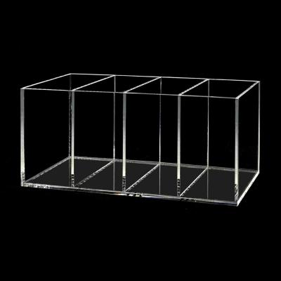 China Acryl penhouder 4 compartimenten,Clear penhouder organisator make-up borstelhouder voor kantoor bureauaccessoires,cosmetische Te koop