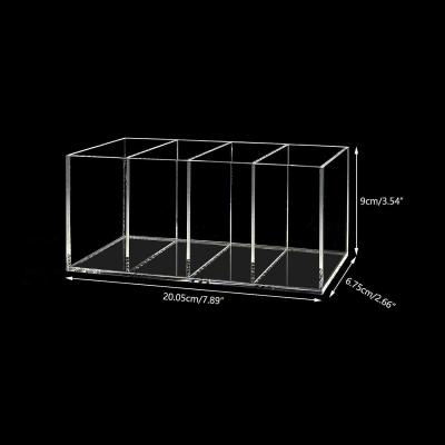 China Acryl penhouder 4 compartimenten,Clear penhouder organisator make-up borstelhouder voor kantoor bureauaccessoires,cosmetische Te koop