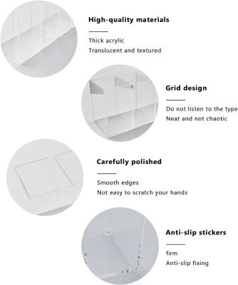 China Acryl penhouder 4 compartimenten,Clear penhouder organisator make-up borstelhouder voor kantoor bureauaccessoires,cosmetische Te koop