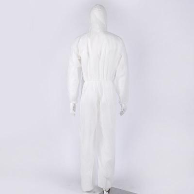 China Overall Single Layer PP Nonwoven Full Coverage Moderate Protection Front Zipper Cheap Disposable Coveralls with Hood for sale