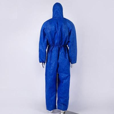 China Overall Single Layer PP Nonwoven Full Coverage Moderate Protection Front Zipper Cheap Disposable Coveralls with Hood for sale