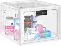 China Large Capacity Medicine Lock Box 12.6L BPA Free Lockable Storage Container for Refrigerator Food Phone Tablet for sale