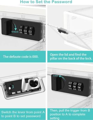 China Medicine Lock Box, Lockable Storage Box For Safe Medication Storage, Large Capacity Lockable Box Container for sale