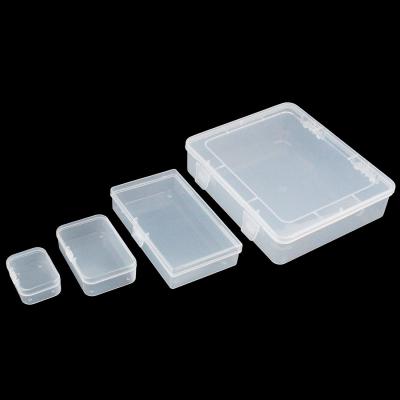 China Rectangular Empty Mini Clear Plastic Organizer Storage Box Containers With Hinged Lids For Small Items Craft Box for sale