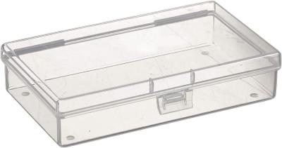 China Rectangular Empty Mini Clear Plastic Organizer Storage Box Containers With Hinged Lids For Small Items Craft Box for sale