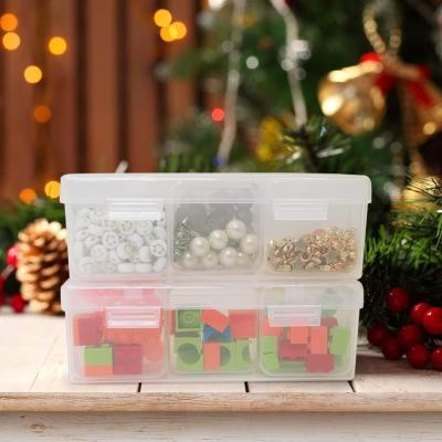 China Mini Clear Plastic Beads Storage Box Small Empty Organizer Box with Hinged Lid for Storage of Small Items, Jewelry for sale
