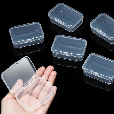 China Mini Clear Plastic Beads Storage Box Small Empty Organizer Box with Hinged Lid for Storage of Small Items, Jewelry for sale