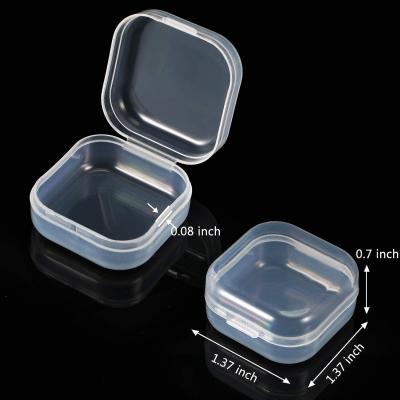 China Mini Clear Plastic Beads Storage Box Small Empty Organizer Box with Hinged Lid for Storage of Small Items, Jewelry for sale