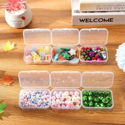 China Mini Clear Plastic Beads Storage Box Small Empty Organizer Box with Hinged Lid for Storage of Small Items, Jewelry for sale