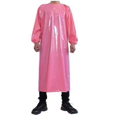 China Waterdicht en oliebestendige TPU-voedsel-kwaliteit lange mouw schort Verdikte pvc waterdicht oliebestendige lange mouw schort Te koop