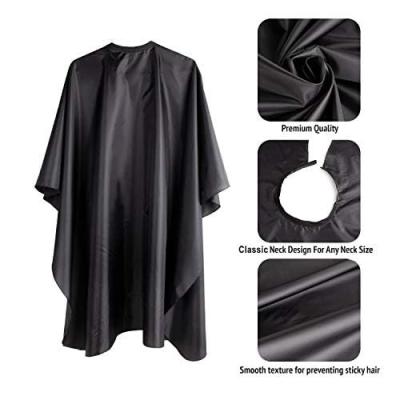 China Barber Cape Large Size With Adjustable Snap Closure Waterproof Hair Cutting Salon Cape For Men, Women And Kids Black for sale