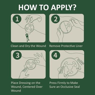 China OEM Wholesale First Aid Kit Emergency Wound Dressing for Opening Chest Wound Hydrocolloid Dressing Bandage for sale