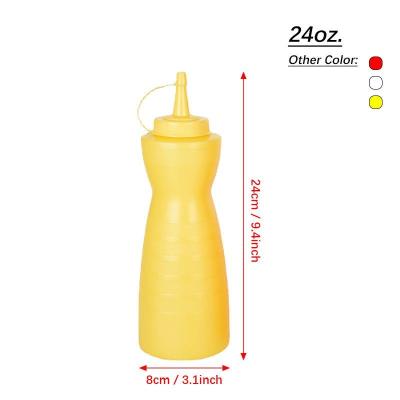China 24oz Dessert Tools Condiment Sauce Bottle With Lids Plastic Squeeze Sauce Bottle Squirt Bottles for Liquids for sale