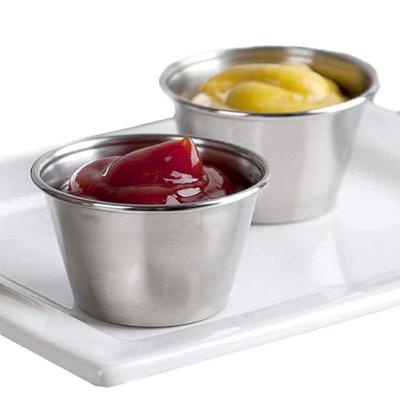 China 2.5oz Metal Sauce Cups Stainless Steel Dipping Sauce Cups Salad Dressing Container Condiment Containers Portion Cup for sale