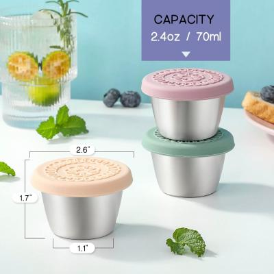 China 2.5oz Metal Sauce Cups Stainless Steel Dipping Sauce Cups Salad Dressing Container Condiment Containers Portion Cup for sale