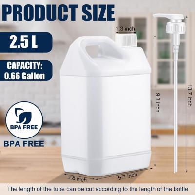 Plastic Gallon Jug with Child Resistant Lid, 0.7Gallon Heavy Duty Storage Containers with Ergonomic Handle and Pump
