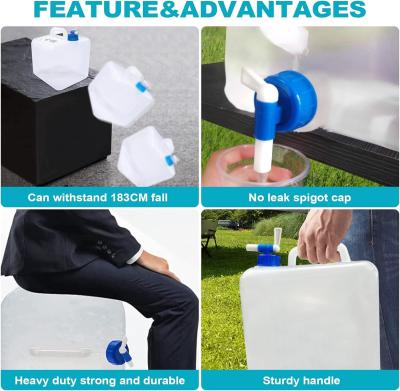 China Water Container 2.6 Gallon BPA Free, Emergency Water Storage Containers With Spigot, Foldable Portable Storage Jug for sale