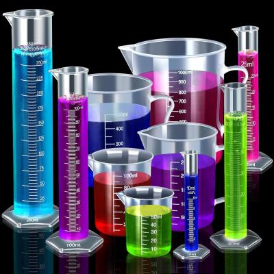 China Plastic Graduated Cylinders& Plastic Beakers, Plastic Graduated Cylinders 10ml 25ml 50ml 100ml 250ml & 5pcs for sale