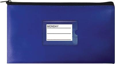 China Zipper Security Bank Deposit Bag, Clear Window & 14 Insert Cards Cash Bag, Utility Pouch, Assorted 7 Colors for sale