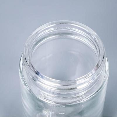 China Grote mond gegradueerde ronde reagensmedia/opslaglaboratorium glasflesset met GL80 blauwe polypropyleen schroefkappen Te koop