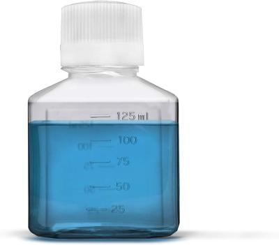China Scientific 125 Ml Plastic Reagent Bottle 6-Pack Laboratory Chemical Storage - Clear Graduated Square Polycarbonate for sale