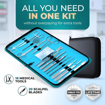 China 38 PCS Advanced Dissection Kit Biology Lab Anatomy Dissecting Set with Stainless Steel Scalpel Knife Handle Blades for sale