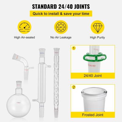 China Laboratory Glassware 24/40 Chemistry Glassware 32PCS Chemistry Lab Glassware Kit Distillations Separation Te koop