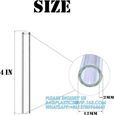 China 4 Inch Long 10 Pieces Glass Borosilicate Blowing Tubes 12 Mm OD 2mm Thick Wall Tubing, Clear Tubes For Art DIY Te koop