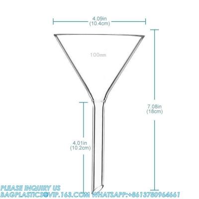 China Glass Funnel Set, 3 Sizes - 50, 75, And 100mm, Short Stem, Borosilicate Glass, Heavy Wall, Karter Scientific Te koop