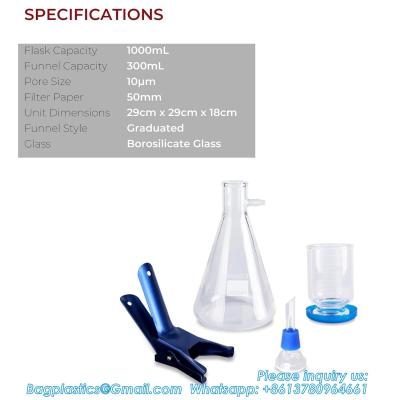 China Lab Vacuum Filtration Distillation Apparatus, Heavy Wall Lab Filtering Set, 1 Year Warranty (1000mL Filtering Flask) for sale