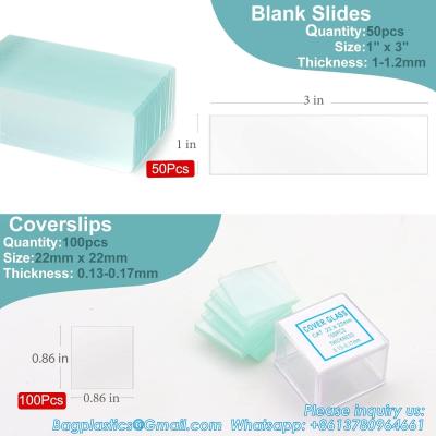 China Microscope Slides And Covers, Blank Glass Slides For Microscope Set - 50 Slides, 100 Coverslips - For Microscopy Te koop