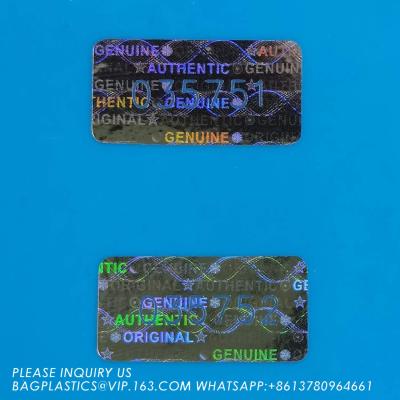 China Authentic Hologram Labels/Stickers Silver Transfer Tamper Evident Security Warranty Void Seals/Stickers High Security for sale