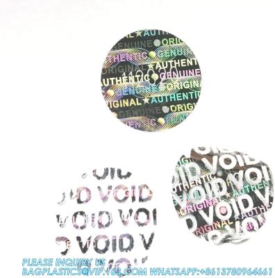 China Authentic Hologram Labels/Stickers Silver Transfer Tamper Evident Security Warranty Void Seals/Stickers High Security for sale