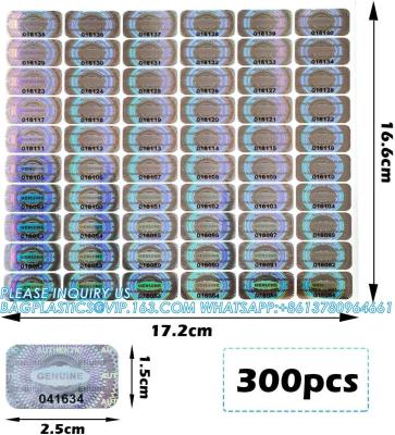 China Authentic Hologram Labels/Stickers Silver Transfer Tamper Evident Security Warranty Void Seals/Stickers High Security for sale