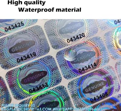 China Authentic Hologram Labels/Stickers Silver Transfer Tamper Evident Security Warranty Void Seals/Stickers High Security for sale