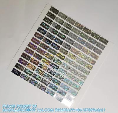 China Authentic Hologram Labels/Stickers Silver Transfer Tamper Evident Security Warranty Void Seals/Stickers High Security for sale