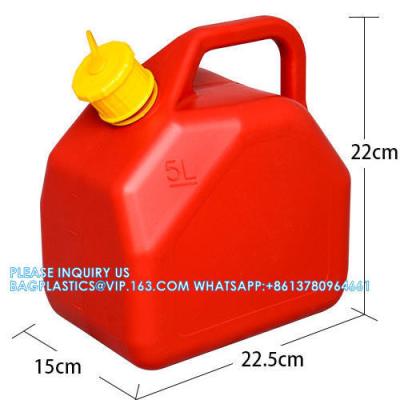 China Red Color 2.5 Gallon Plastic Gas Jerry Can 10 Litre HDPE Gasoline Diesel Fuel Container Flexible Spout for sale