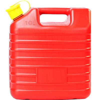 China Red Color 2.5 Gallon Plastic Gas Jerry Can 10 Litre HDPE Gasoline Diesel Fuel Container Flexible Spout for sale