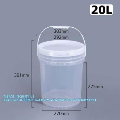 China Plastic Suppliers Unbreakable Refillable Cosmetic Garbage Storage Container Paint Packaging Bucket With Lids Food Grade for sale