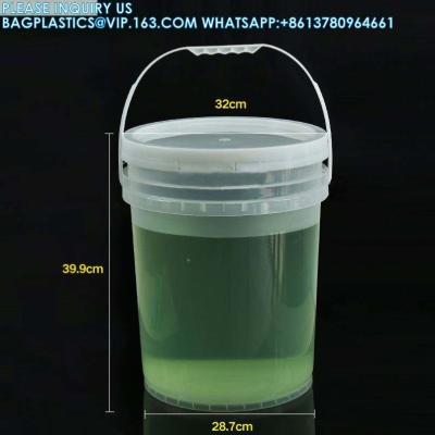 China Plastic Suppliers Unbreakable Refillable Cosmetic Garbage Storage Container Paint Packaging Bucket With Lids Food Grade for sale