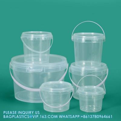 China Plastic Suppliers Unbreakable Refillable Cosmetic Garbage Storage Container Paint Packaging Bucket With Lids Food Grade for sale