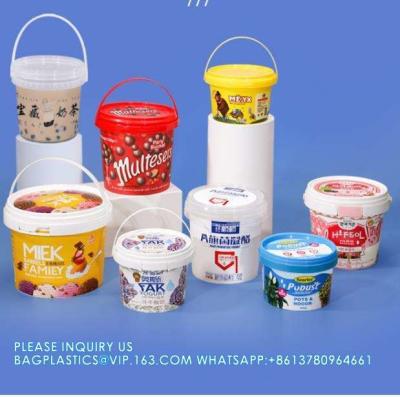 China Plastic Suppliers Unbreakable Refillable Cosmetic Garbage Storage Container Paint Packaging Bucket With Lids Food Grade for sale