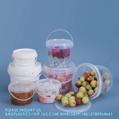 China Plastic Suppliers Unbreakable Refillable Cosmetic Garbage Storage Container Paint Packaging Bucket With Lids Food Grade for sale