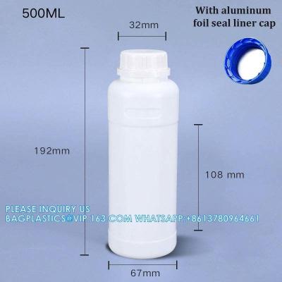China Empty Plastic Lab Liquid Medicine Bottle Chemical Reagent Container Bottle With Screw Lid for sale