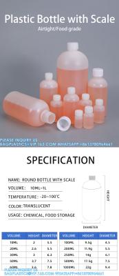 China 10ml Scale Plastic Round Bottle HDPE Empty Reagent Bottle For Chemical Liquid Storage Plastic Screw Cap for sale