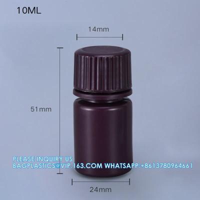 China Wholesale 5ml PP Durable Small Round Brown And White Plastic Bottle Food Grade Private Label Medicine Liquid Packaging Te koop