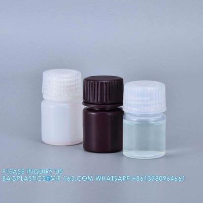 China Wholesale 5ml PP Durable Small Round Brown And White Plastic Bottle Food Grade Private Label Medicine Liquid Packaging Te koop