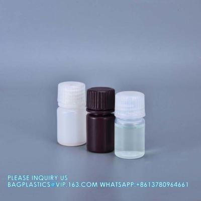 China Wholesale 5ml PP Durable Small Round Brown And White Plastic Bottle Food Grade Private Label Medicine Liquid Packaging Te koop